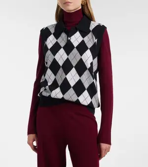 LISA YANG Argyle Cashmere Sweater Vest