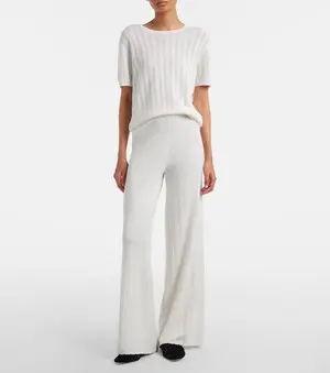 LISA YANG Suyin Pointelle Cotton And Cashmere Sweater