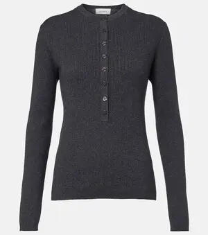 Button Front Cashmere Henley