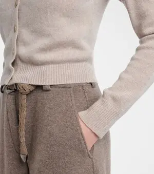 LISA YANG Cashmere V-neck Cardigan - Beige