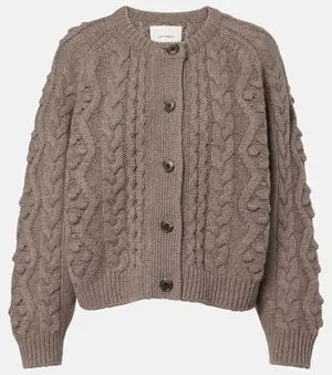 LISA YANG Cable-knit Cashmere Cardigan - Grey