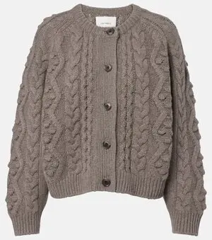 LISA YANG Cable-knit Cashmere Cardigan - Grey