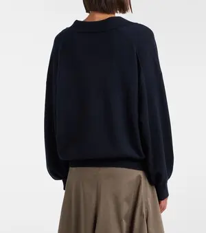 LISA YANG Katriel Cashmere Polo Sweater - Blue