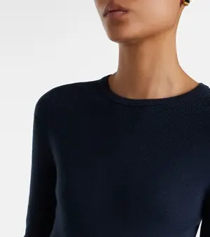 LISA YANG Vivian Cotton And Cashmere Sweater - Blue