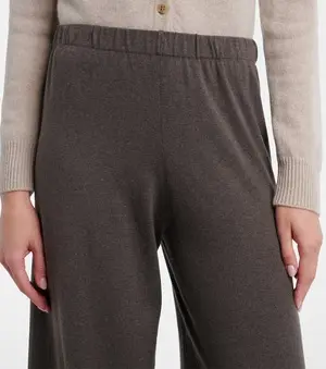 LISA YANG Cotton And Cashmere Wide-leg Pants - Brown