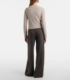LISA YANG Cotton And Cashmere Wide-leg Pants - Brown