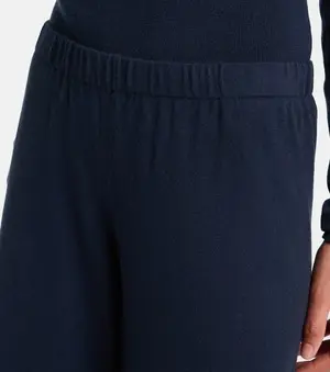 LISA YANG Cotton And Cashmere Wide-leg Pants - Blue