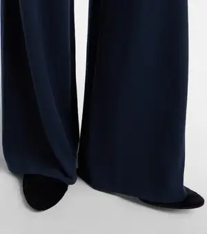 LISA YANG Cotton And Cashmere Wide-leg Pants - Blue