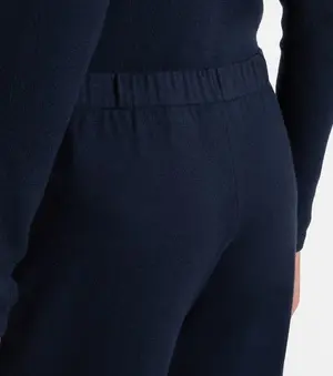 LISA YANG Cotton And Cashmere Wide-leg Pants - Blue