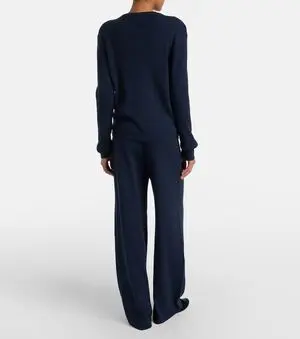 LISA YANG Cotton And Cashmere Wide-leg Pants - Blue