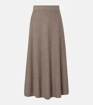 LISA YANG Cashmere Midi Skirt - Grey