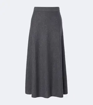LISA YANG Cashmere Midi Skirt - Grey