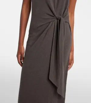 LISA YANG Angeline Cotton And Cashmere Maxi Dress - Brown