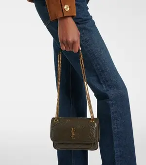 Saint Laurent Niki Mini Shoulder Bag - Grey