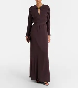Max Mara Embellished Cady Maxi Dress