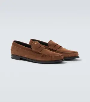 Prada Suede Penny Loafers - Brown