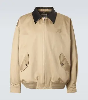 Miu Miu MIU MIU Cotton Twill Blouson Jacket Beige