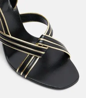 Versace Leather Slingback Sandals - Black