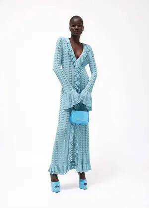 Blumarine Ruffled Knitted Maxi Dress