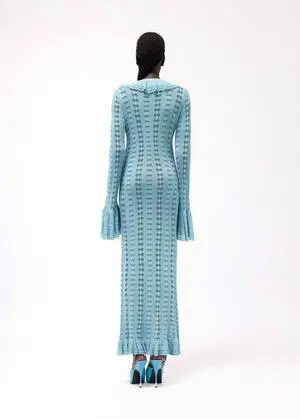 Blumarine Ruffled Knitted Maxi Dress