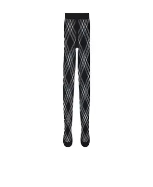Burberry Equestrian Knight Motif Knit Tights - Black