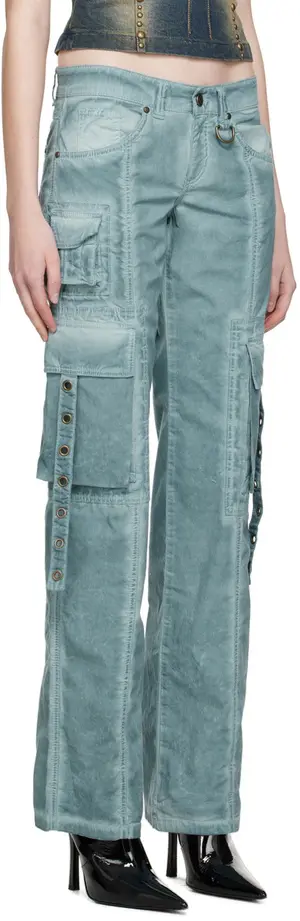 Blumarine Low-rise Cargo Jeans With Decorative Eyelets
