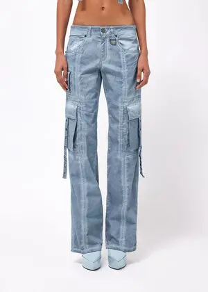 Blumarine Low-rise Cargo Jeans With Decorative Eyelets