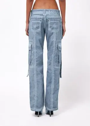 Blumarine Low-rise Cargo Jeans With Decorative Eyelets