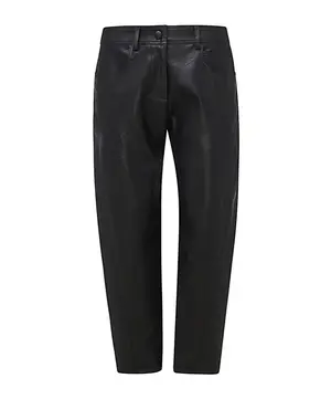 Stella McCartney Contrast Stitched Cropped Trousers - Black