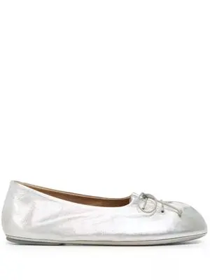 Marsèll Metallic Leather Ballerina Flats