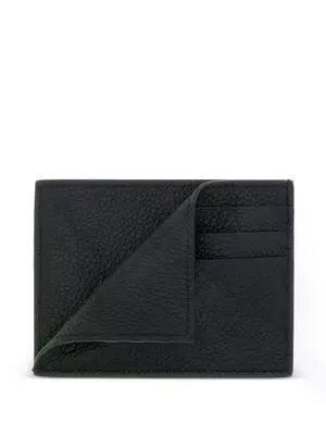 Thom Browne Pebble-grain Striped-tab Card Holder - Black