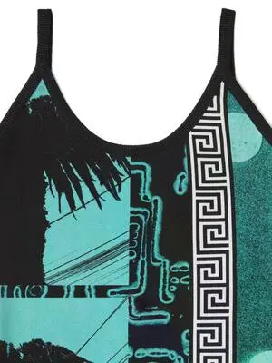 Versace Greca Print Bodycon Dress