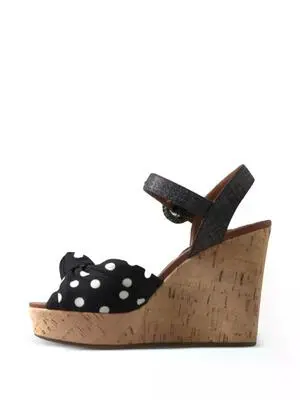 Dolce & Gabbana Polka Dot Knot Wedge Sandals