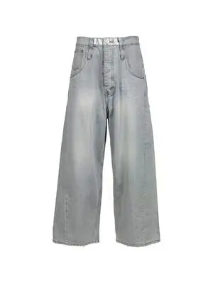 PROTOCOL INDEX Faded Effect Wide Leg Jeans