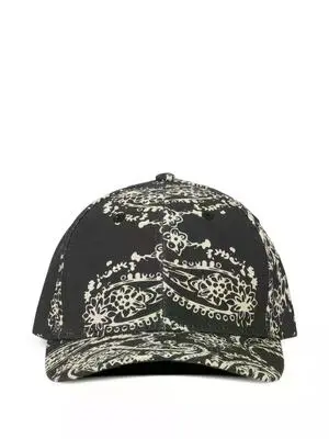 LES DEUX Paisley Print Baseball Cap - Black