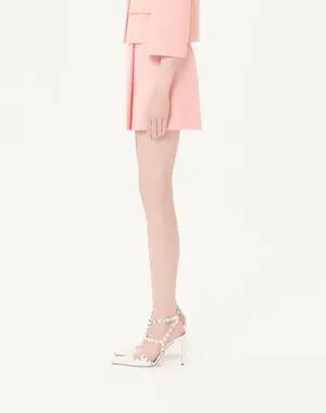 Valentino Garavani Mini Wrap Skirt In Wool Crepe With Double Vgold Detail