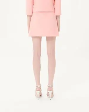 Valentino Garavani Mini Wrap Skirt In Wool Crepe With Double Vgold Detail