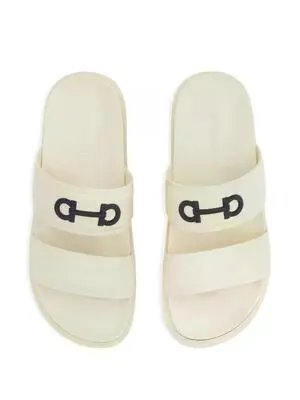 FERRAGAMO Gancini Ornament Calfskin Slides