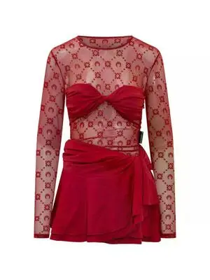 MARINE SERRE Moonogram Mesh Dress