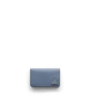 Prada Saffiano Leather Card Holder - Blue