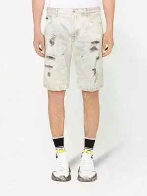Dolce & Gabbana Ripped Detail Denim Shorts