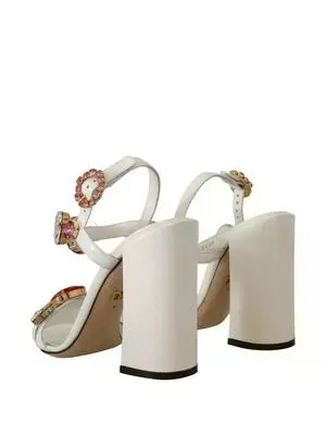 Dolce & Gabbana Embellished Patent Leather Heeled Sandals