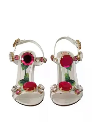 Dolce & Gabbana Embellished Patent Leather Heeled Sandals