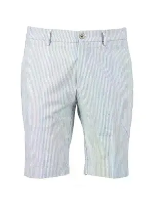 BERWICH Striped Seersucker Tailored Shorts - Blue