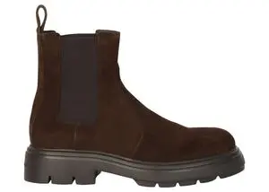 FERRAGAMO Doran Suede Chelsea Boots - Medium Brown