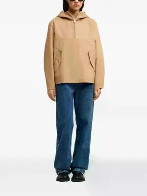 AMI Paris Zip-up Hooded Cotton Jacket
