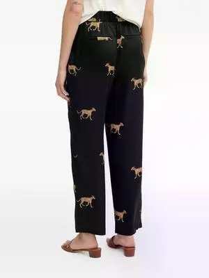 Lola Casademunt Cheetah Print Drawstring Trousers - Black