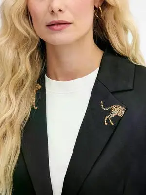 Lola Casademunt Leopard Print Single-breasted Blazer