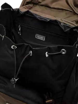 Prada Re-nylon Backpack With Logo Plaque