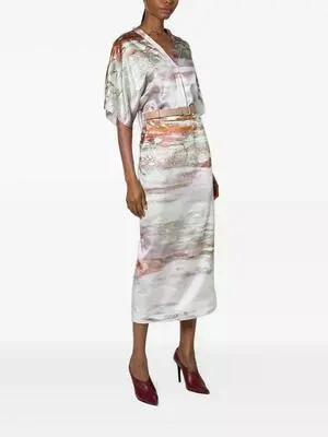 ROKSANDA Irma Abstract-print Midi Skirt